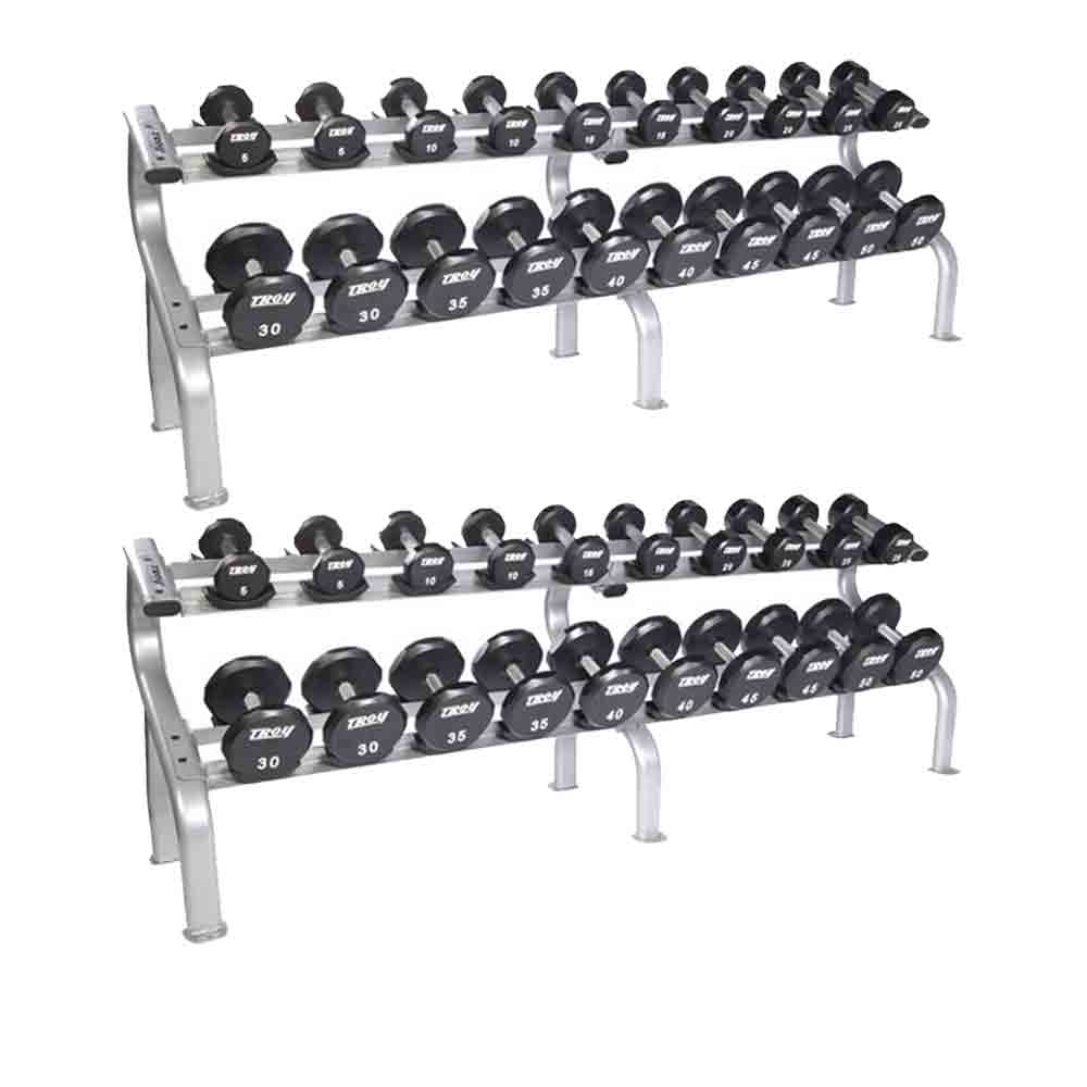 Troy Premium 12-Sided Urethane Dumbbell Set & Rack – Gym Gear Direct