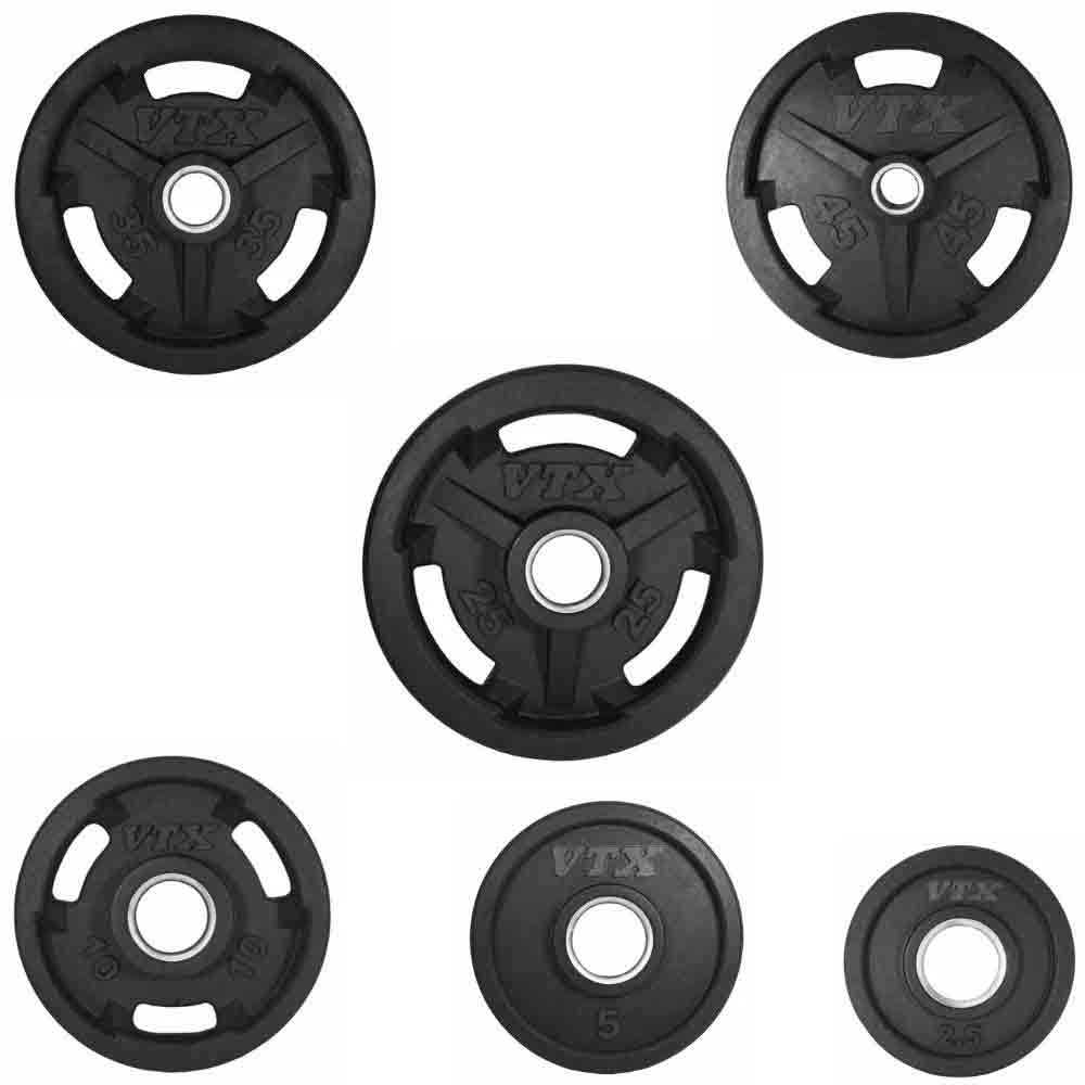 VTX Rubber Grip Plate 245 lb Set – Gym Gear Direct
